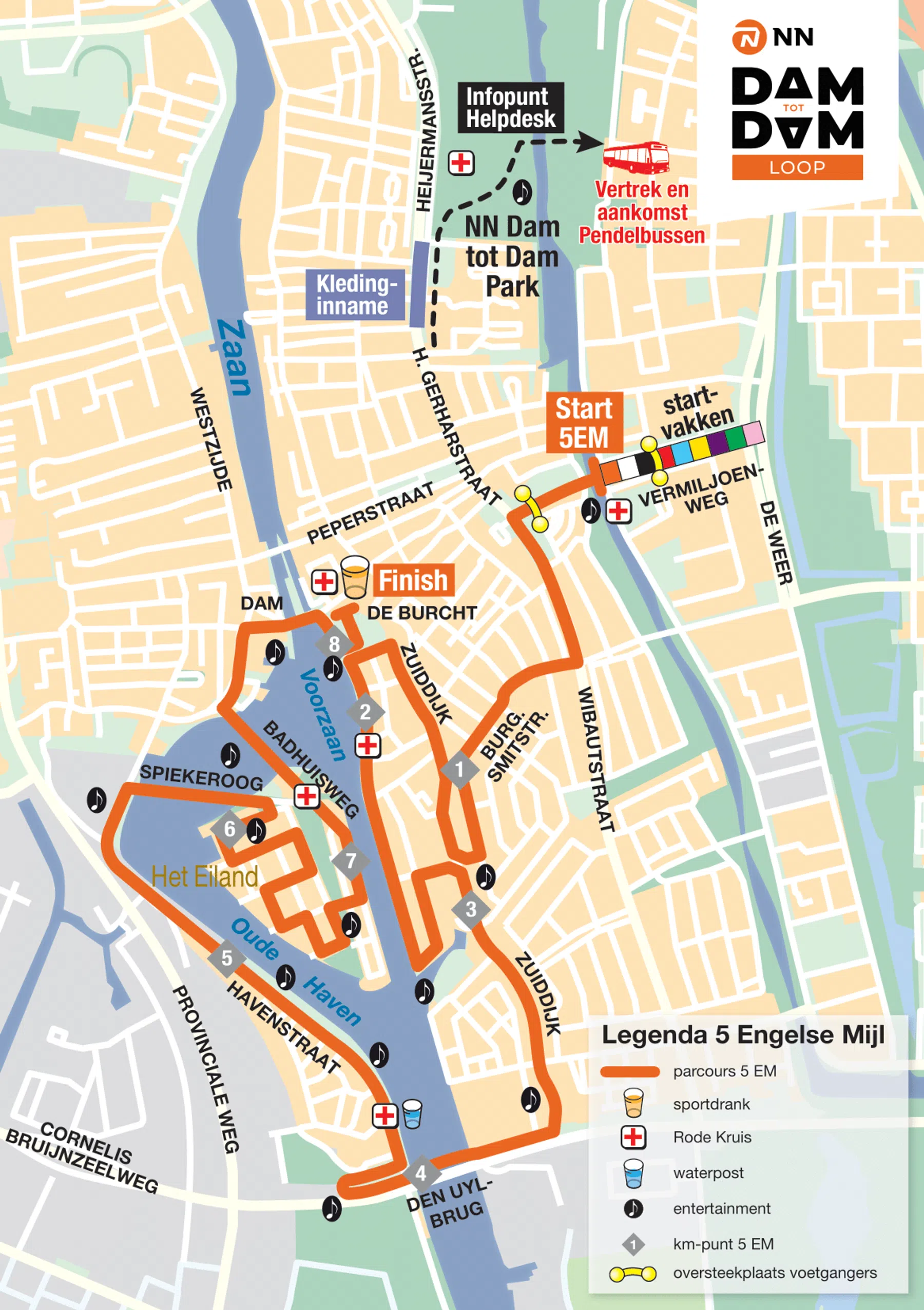 Dam tot Damloop: dit is de route