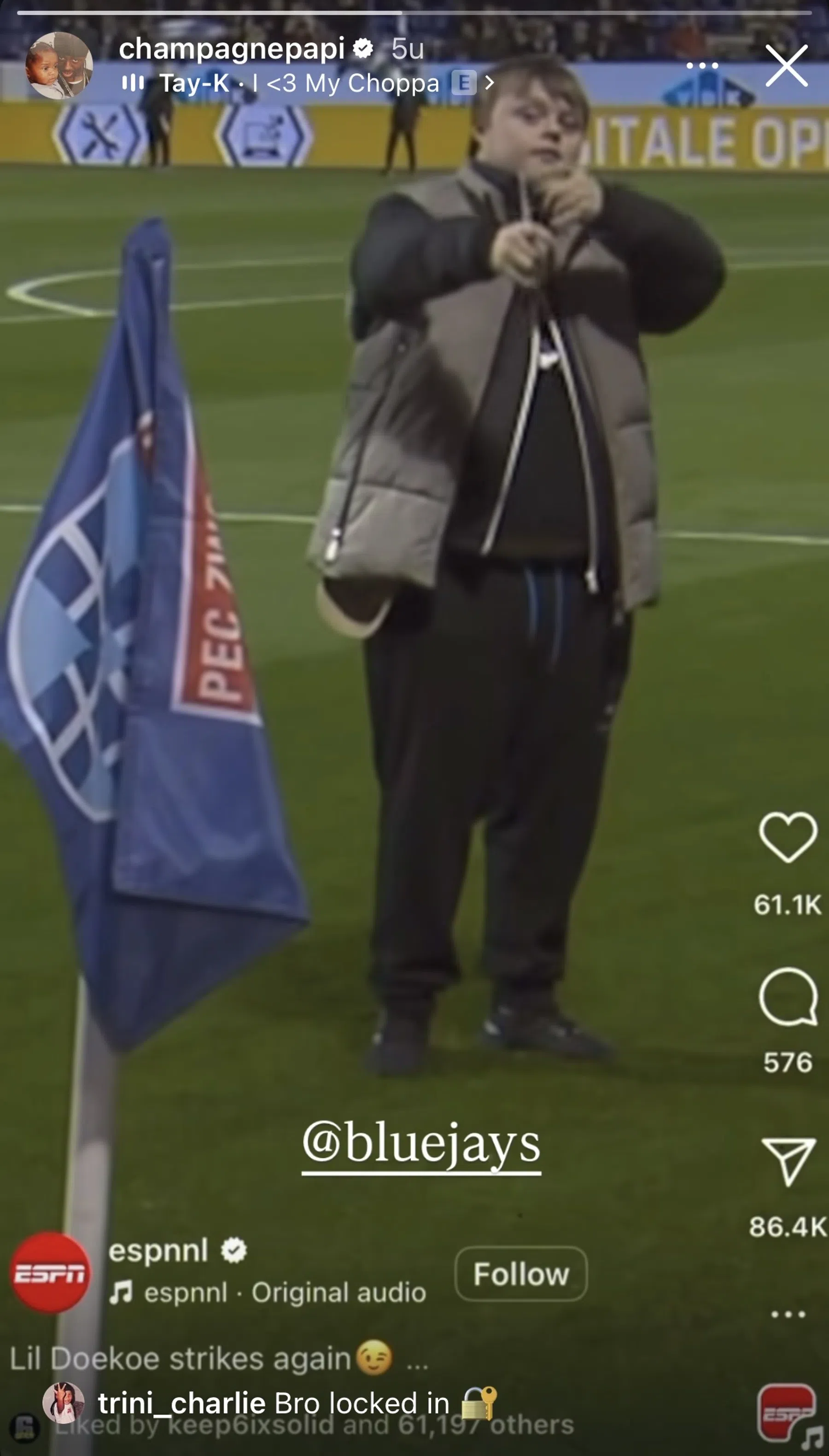 Buitenspel: PEC Zwolle-fan Lil Doekoe verschijnt plots in Insta-story ...