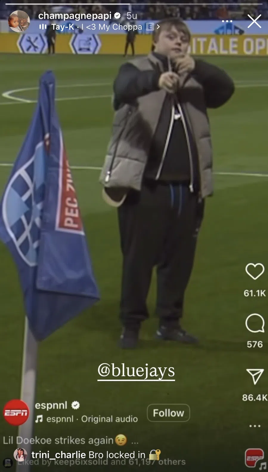 Buitenspel: PEC Zwolle-fan Lil Doekoe verschijnt plots in Insta-story ...
