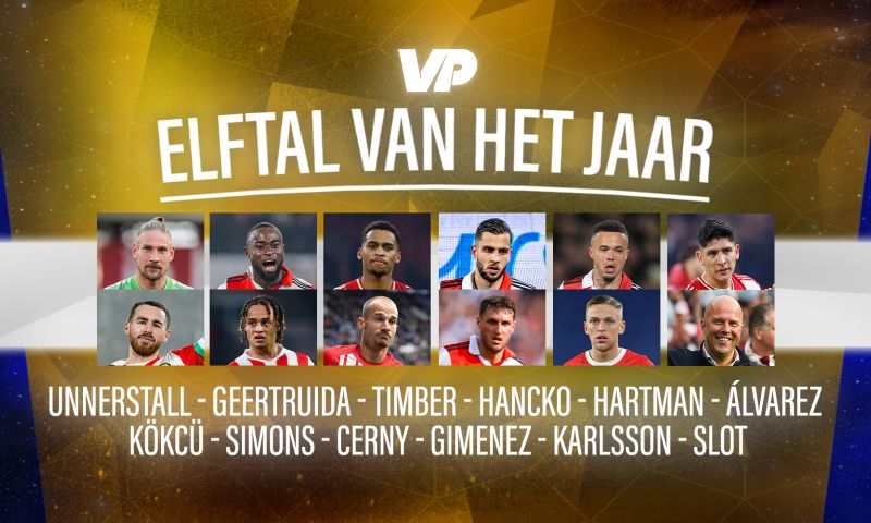 VP's Elftal van het Jaar: Feyenoord domineert, twee keer Ajax, één keer PSV