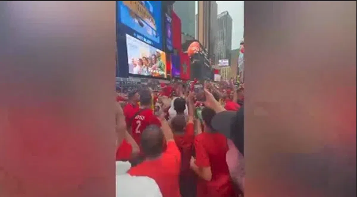 Marokkaanse fans 'veroveren' Times Square